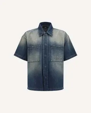 Amiri Ebroidered Logo Deni Shirt Ale