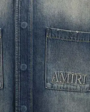 Amiri Ebroidered Logo Deni Shirt Ale