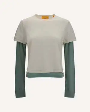 Guest In Residence Layered Long Sleeve Sweater