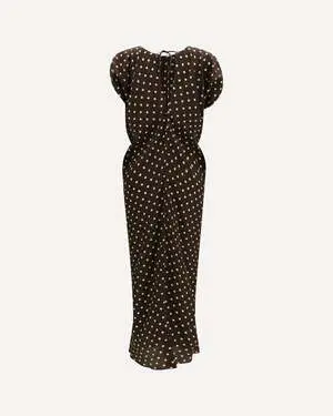 Marni Printed Polka Dot Crepe Midi Dress