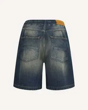 Amiri Drawstring Denim Shorts - Blue