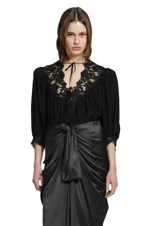 Chloé Fluid Puff Sleeve Top