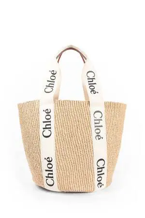 Chloé Woody Raffia Tote Bag - Beige