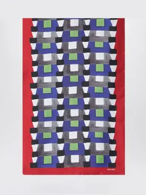 Miu Miu Miu Miu Neck Scarf Woman Indigo Blue
