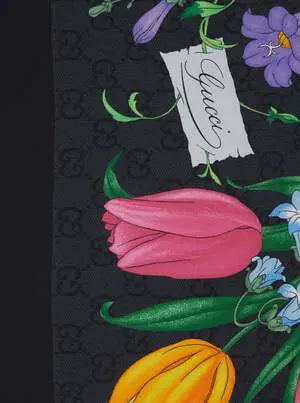 Gucci Flora Twill Scarf - Black