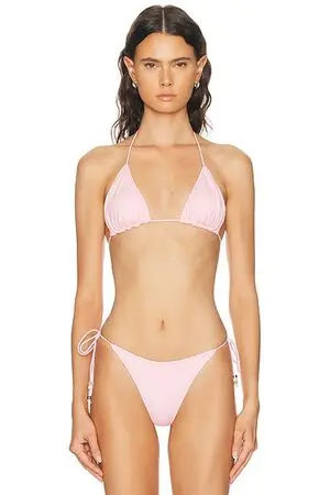 Jacquemus Le Haut De Plage Triangle Bikini Top - Pink