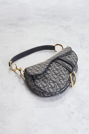 Dior Trotter Oblique Saddle Bag - Blue