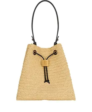 Balmain Pulse Crochet And Leather Backpack - Beige