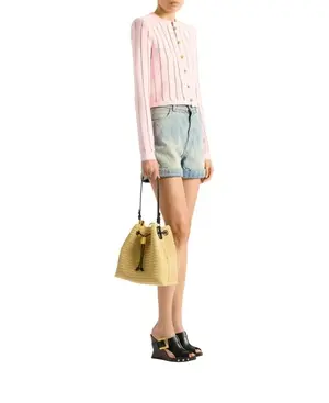 Balmain Pulse Crochet And Leather Backpack