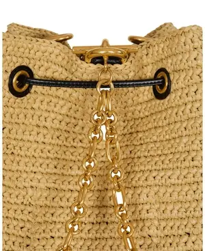 Balmain Pulse Crochet And Leather Backpack