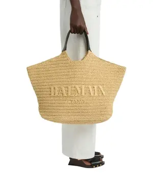 Balmain Crochet Tote Bag - Beige