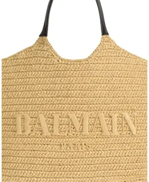 Balmain Crochet Tote Bag - Beige