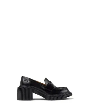 Camper Pix London Leather Moccasin With Block Heel