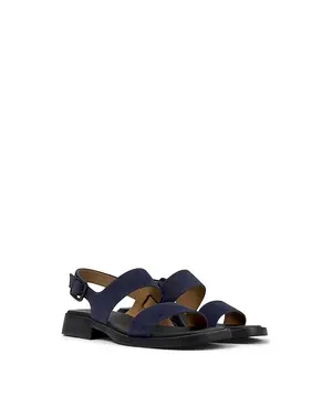 Camper Camper Dana Leather Two-Strap Sandal Dark Blue