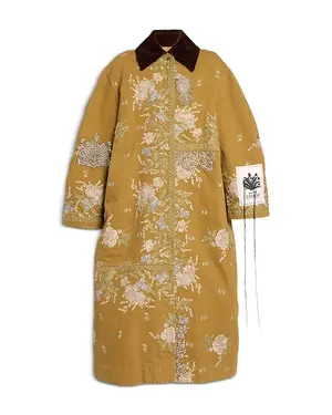 Erdem Embroidered Overcoat - Cumin