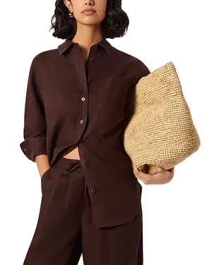 Whistles Ultimate Linen Shirt - Brown