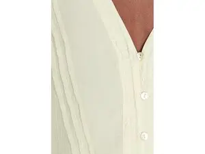 Vince Camuto Sleeveless V-neck Lace Trim Peplum Top