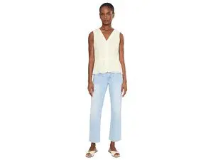 Vince Camuto Sleeveless V-neck Lace Trim Peplum Top