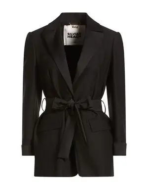 SILVIAN HEACH Crepe Blazer With Satin Trims And Belt