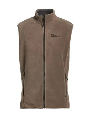 JACK WOLFSKIN Khaki Polyester Fleece Vest With Zipper Fastening