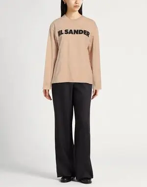 JIL SANDER Long Sleeve Crewneck T-shirt - Beige