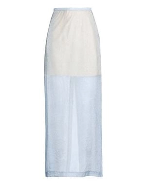 ALYSI ALYSI Crème Maxi Skirt In Cupro And Polyamide Blue