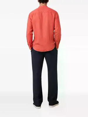 120% Lino Mandarin-collar Long-sleeve Shirt