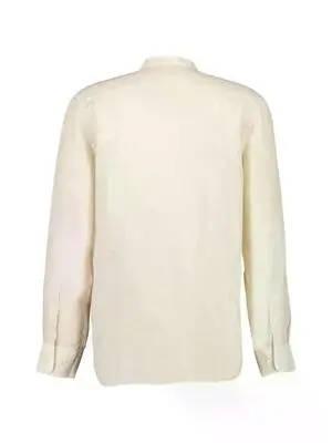 120% Lino Band-collar Pocket Shirt