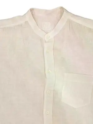 120% Lino Band-collar Pocket Shirt