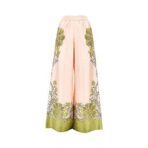La DoubleJ Printed Silk Palazzo Pants Woan - Multicolor