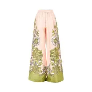 La DoubleJ Printed Silk Palazzo Pants Woan