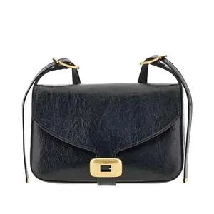 Balenciaga Arena Leather Shoulder Bag With Buckle Detail - Black