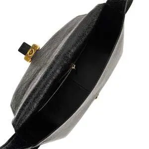 Balenciaga Arena Leather Shoulder Bag With Buckle Detail - Black