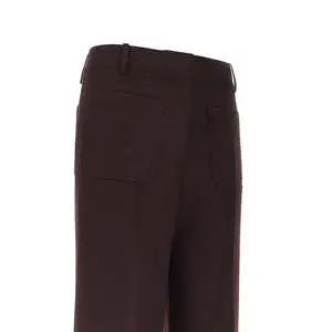 Victoria Beckham Alina Wool Flannel Wide Leg Pants