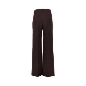 Victoria Beckham Alina Wool Flannel Wide Leg Pants - Red