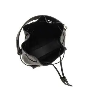 FERRAGAMO Grained Leather Bucket Bag - Black