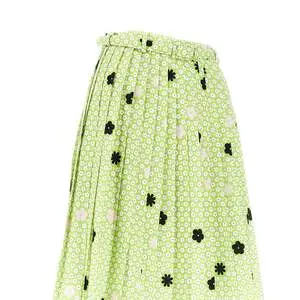 MAISON MARGIELA Floral Print Pleated Skirt