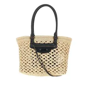 Balenciaga Raffia Medium 'le City' Basket Bag - Beige