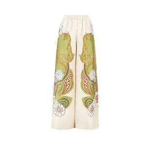 La DoubleJ Printed Silk Palazzo Pants