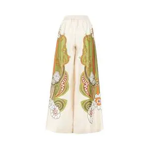 La DoubleJ Printed Silk Palazzo Pants