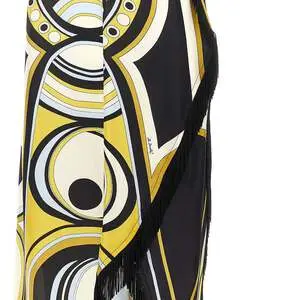 La DoubleJ Printed Silk Scarf Midi Dress