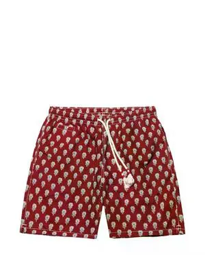 MC2 SAINT BARTH Burgundy Floral Print Swim Shorts