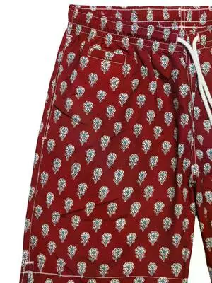 MC2 SAINT BARTH Burgundy Floral Print Swim Shorts