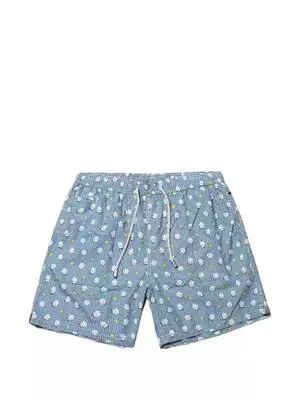 MC2 SAINT BARTH Gingham Print Swim Shorts - Blue