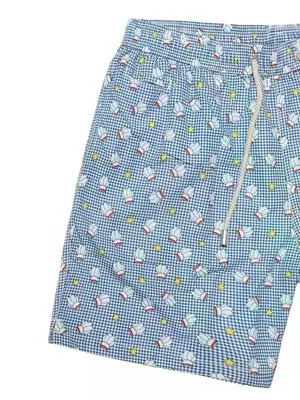 MC2 SAINT BARTH Gingham Print Swim Shorts
