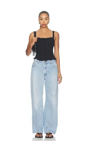 Free People So Soft Femme Square Neck Cami - Black