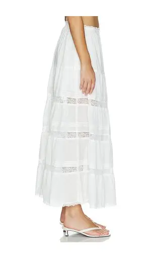 Steve Madden Elisse Tiered Lace Maxi Skirt - Cloud Dancer