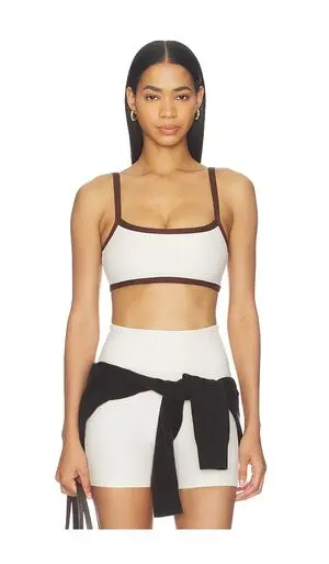 Year Of Ours Perfect Stretch Bralette In Cream - Shell & Chocolate