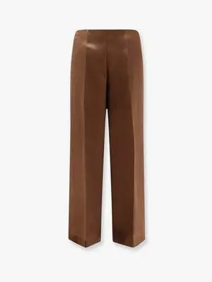 Alberta Ferretti Silk Trousers - Brown