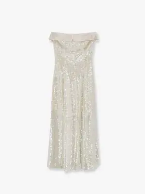 Alberta Ferretti Dress With Sequins - White